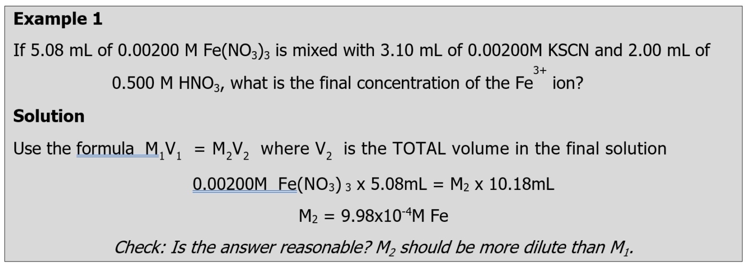 Experimental Determination of an Equilibrium Constant – Catherine Haslag