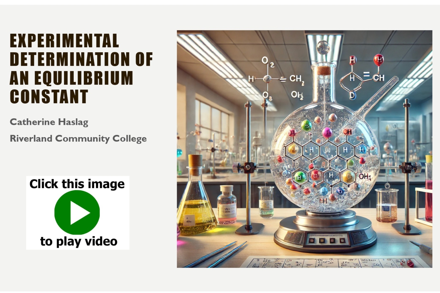 Experimental Determination of an Equilibrium Constant – Catherine Haslag