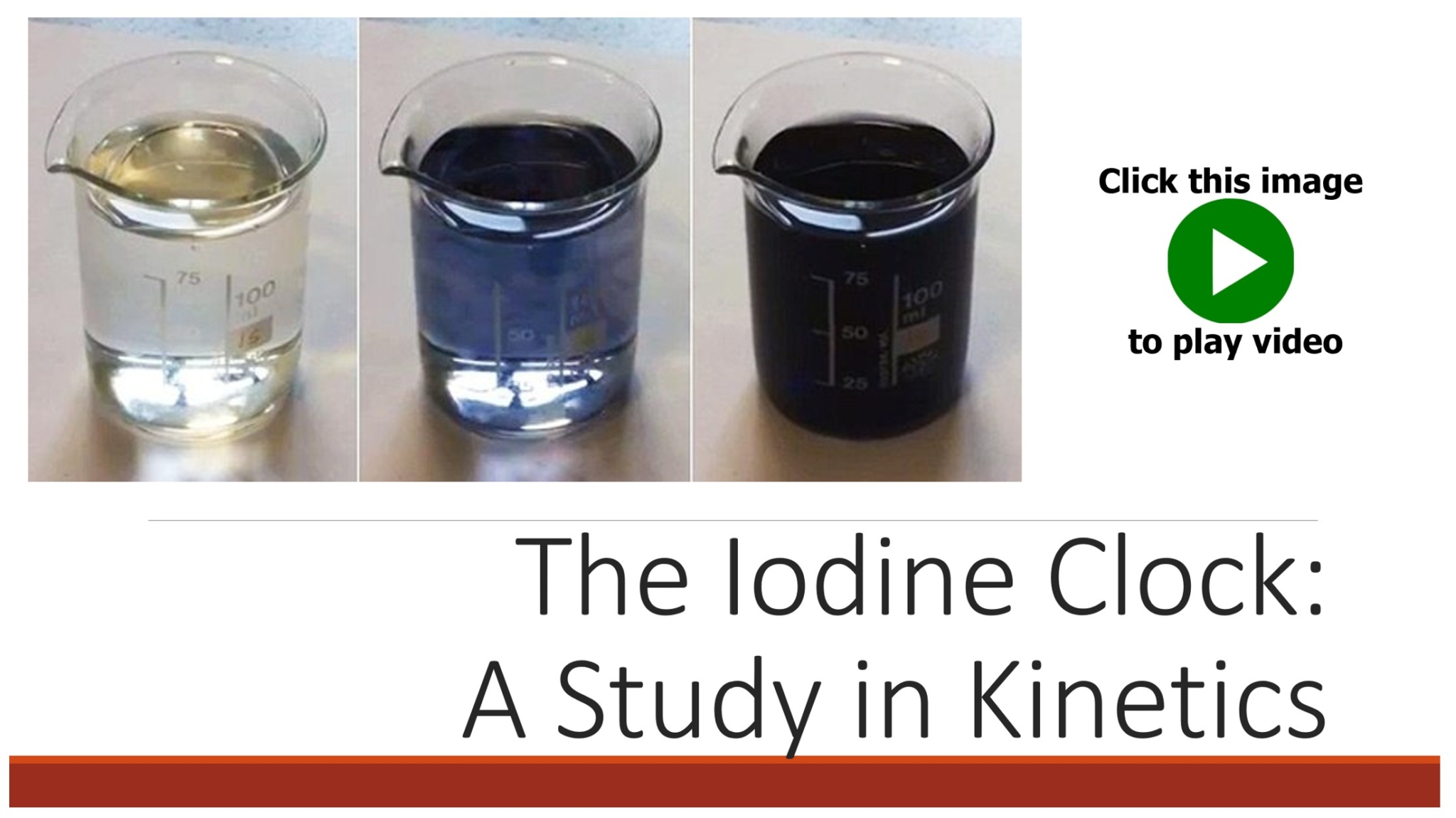 Rates of Reaction: The Iodine Clock – Catherine Haslag