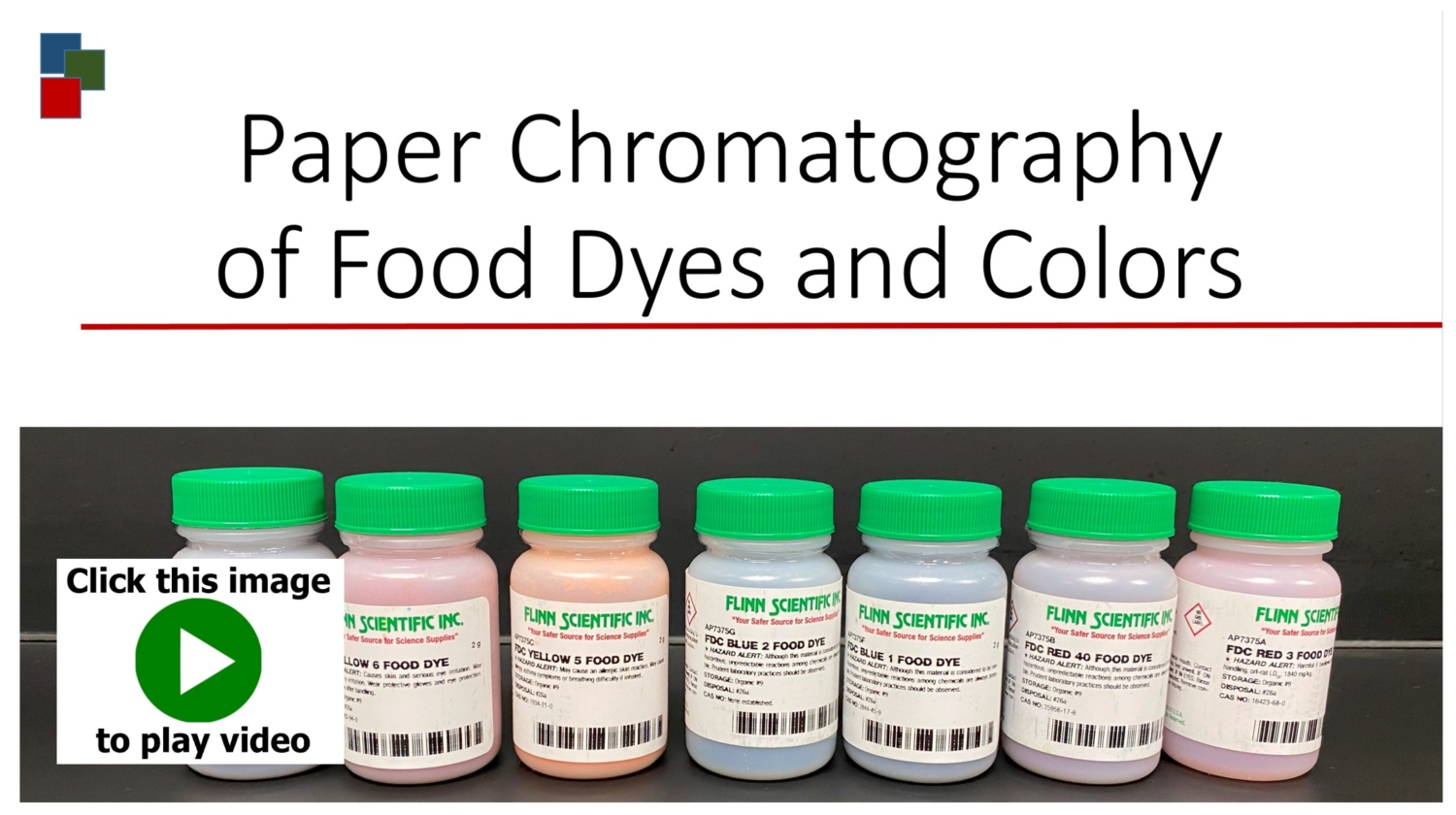 Paper Chromatography of Food, Drug, and Cosmetic Dyes – Catherine Haslag